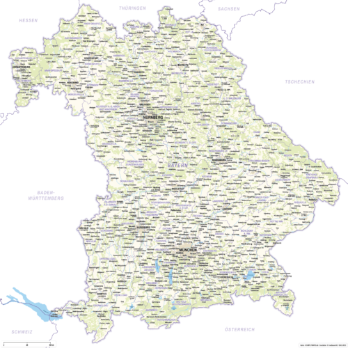 Karte Von Bayern Mit Stadtennull
